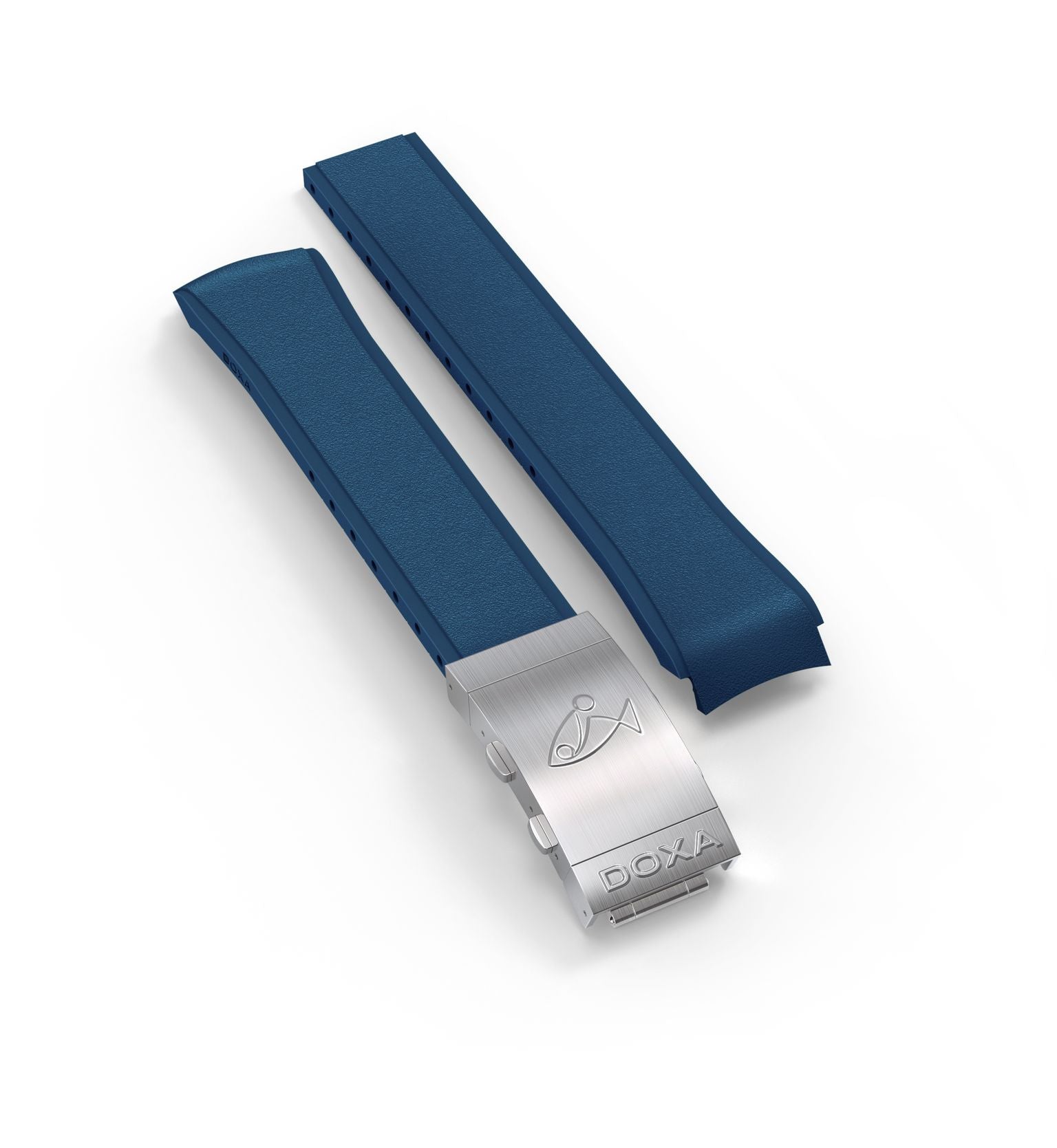 SUB 300 Rubber strap with folding clasp, Navy blue